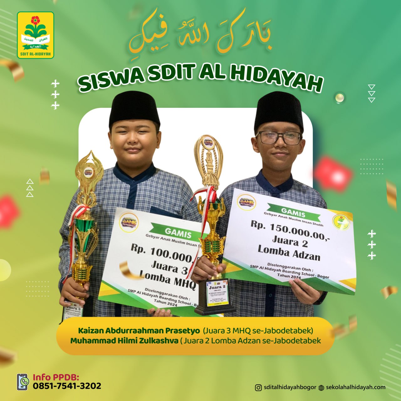 SDIT Al Hidayah Cibinong Borong Juara di Al Hidayah Festival GAMIS 2024 - Menejemen Pendidikan ...